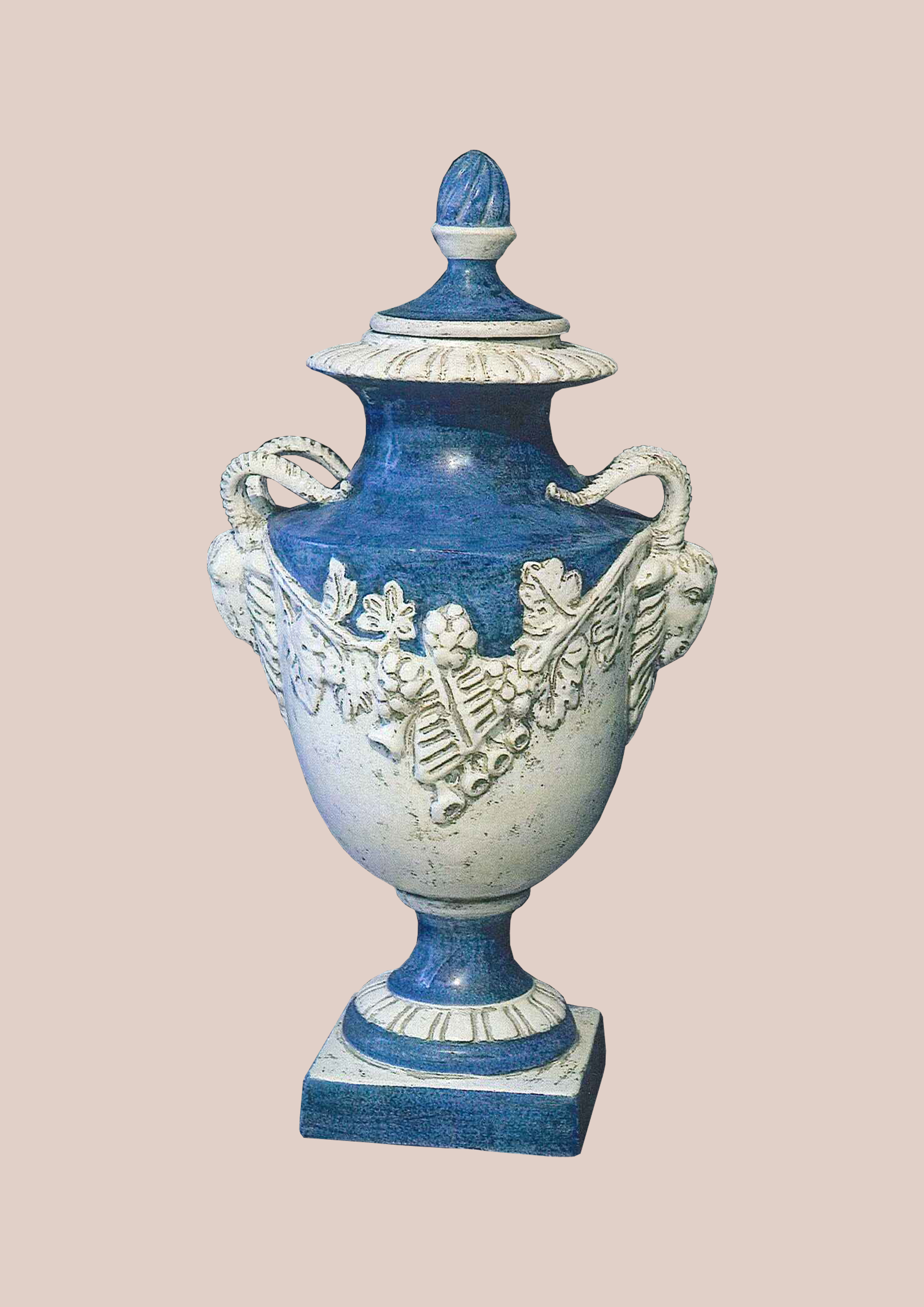TALL CHALICE-SHAPED VASE WITH BAS-RELIEFS | Leoncini Italy