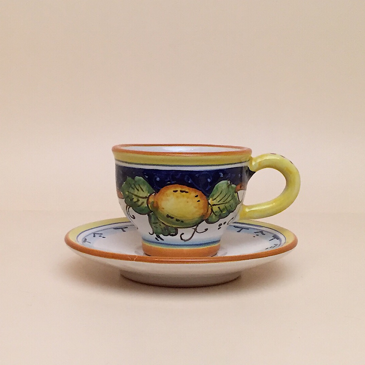 Italian Ceramic Tableware Mugs ESPRESSO CUP, CM.6H WITH SAUCER, LIMONI ...