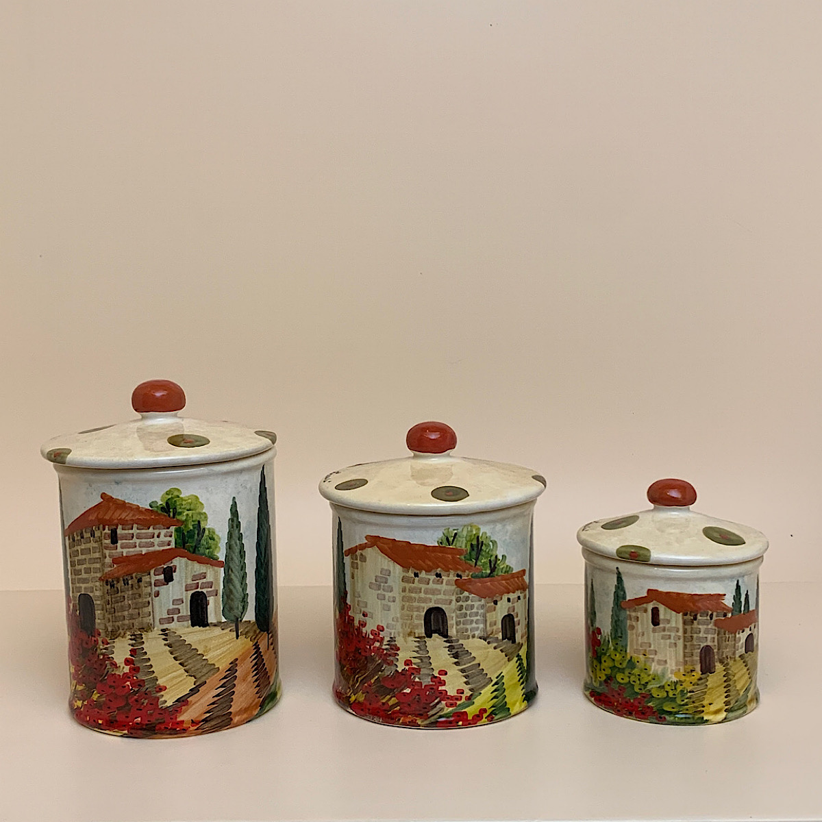 PA201 ABC3 - Set of 3 canisters Sizes: cm12-16-20h Pots